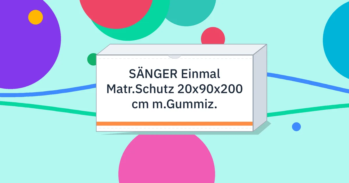 Symbolbild: Packung mit der Aufschrift SÄNGER Einmal Matr.Schutz 20x90x200 cm m.Gummiz. (PZN 07423318) – Verfügbarkeit und Bezug in Apotheken in Frankfurt am Main