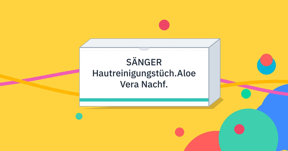 Symbolbild: Packung mit der Aufschrift SÄNGER Hautreinigungstüch.Aloe Vera Nachf. (PZN 07423436) – Verfügbarkeit und Bezug in Apotheken in Frankfurt am Main