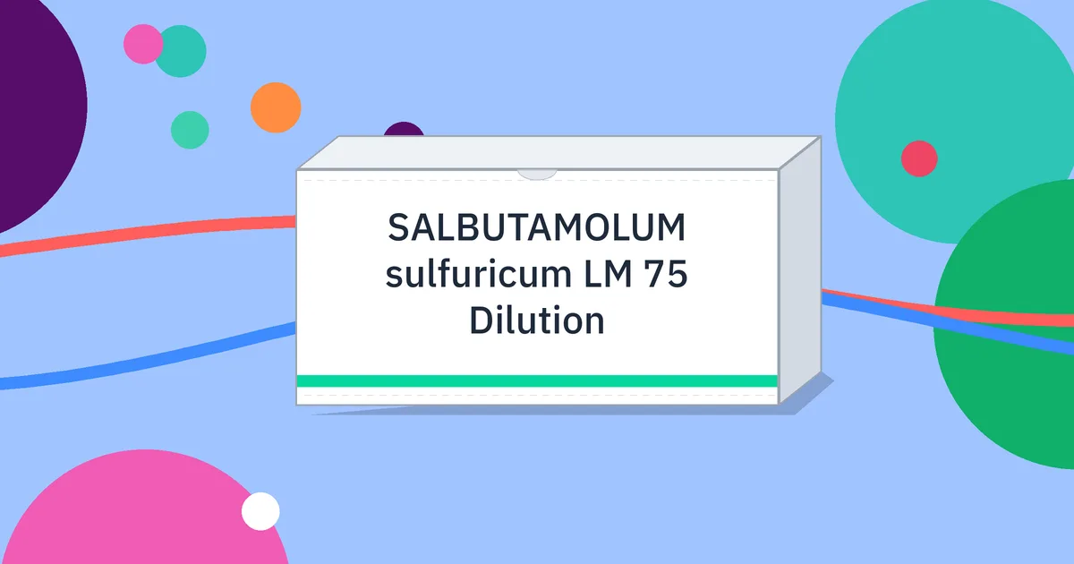 Symbolbild: Packung mit der Aufschrift SALBUTAMOLUM sulfuricum LM 75 Dilution (PZN 18272041) – Verfügbarkeit und Bezug in Apotheken in Frankfurt am Main