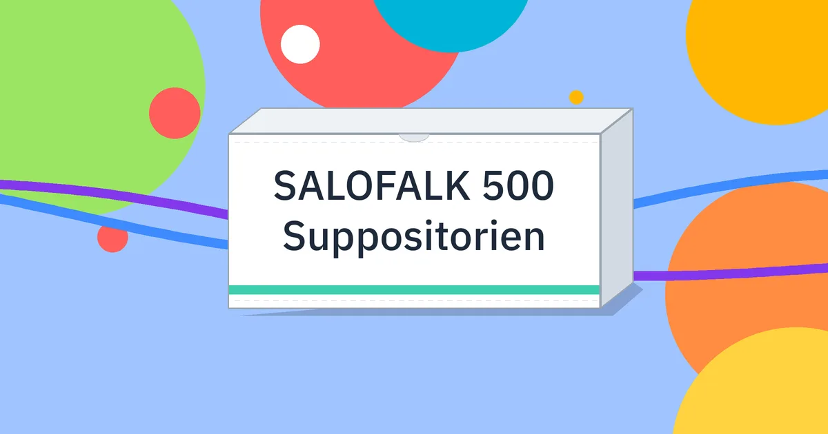 Symbolbild: Packung mit der Aufschrift SALOFALK 500 Suppositorien (PZN 00247516) – Verfügbarkeit und Bezug in Apotheken in Frankfurt am Main