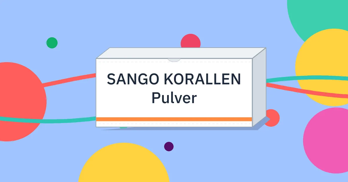 Symbolbild: Packung mit der Aufschrift SANGO KORALLEN Pulver (PZN 09278754) – Verfügbarkeit und Bezug in Apotheken in Frankfurt am Main