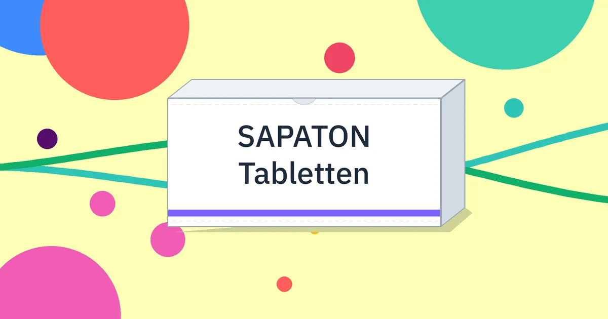 Symbolbild: Packung mit der Aufschrift SAPATON Tabletten (PZN 09533347) – Verfügbarkeit und Bezug in Apotheken in Frankfurt am Main