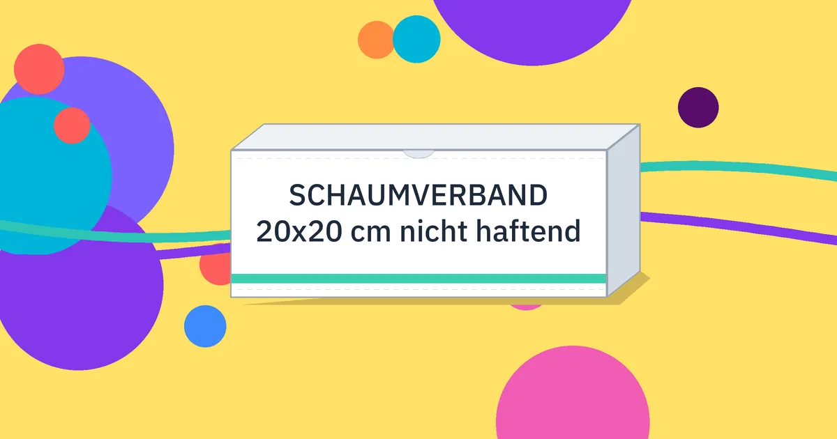 Symbolbild: Packung mit der Aufschrift SCHAUMVERBAND 20x20 cm nicht haftend (PZN 17833543) – Verfügbarkeit und Bezug in Apotheken in Frankfurt am Main