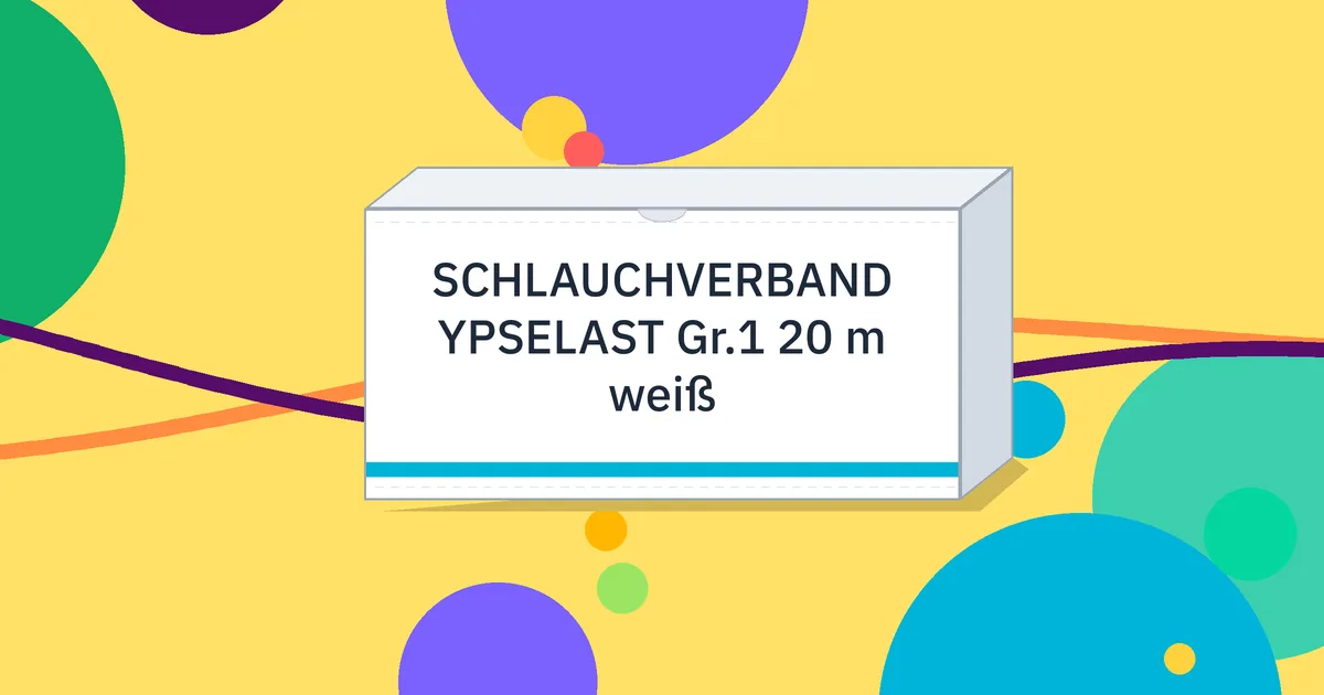 Symbolbild: Packung mit der Aufschrift SCHLAUCHVERBAND YPSELAST Gr.1 20 m weiß (PZN 04473787) – Verfügbarkeit und Bezug in Apotheken in Frankfurt am Main