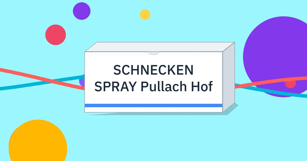 Symbolbild: Packung mit der Aufschrift SCHNECKEN SPRAY Pullach Hof (PZN 15633900) – Verfügbarkeit und Bezug in Apotheken in Frankfurt am Main