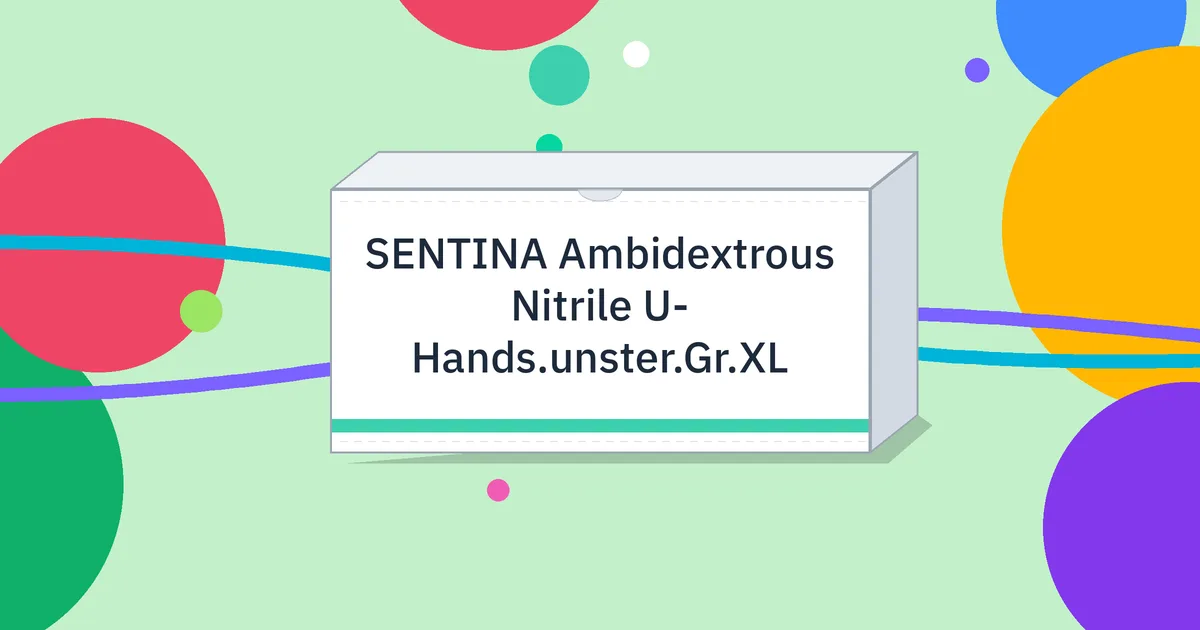 Symbolbild: Packung mit der Aufschrift SENTINA Ambidextrous Nitrile U-Hands.unster.Gr.XL (PZN 17516050) – Verfügbarkeit und Bezug in Apotheken in Frankfurt am Main