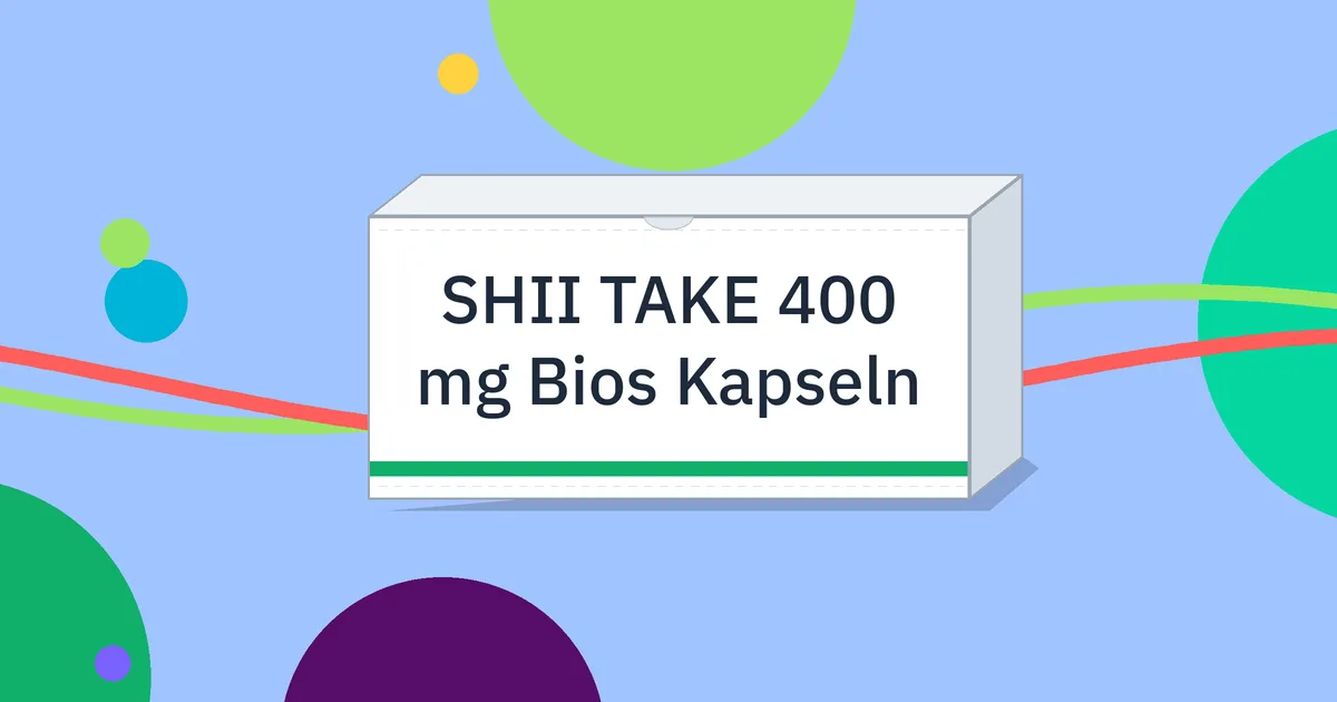 Symbolbild: Packung mit der Aufschrift SHII TAKE 400 mg Bios Kapseln (PZN 00980777) – Verfügbarkeit und Bezug in Apotheken in Frankfurt am Main