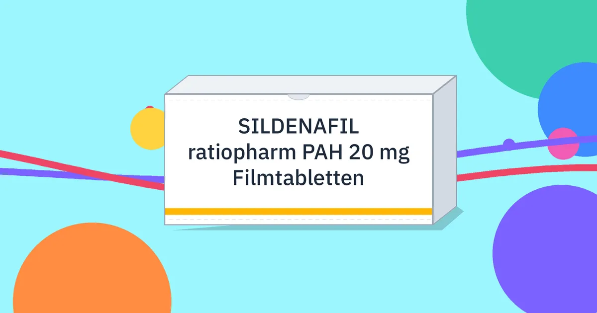 Symbolbild: Packung mit der Aufschrift SILDENAFIL ratiopharm PAH 20 mg Filmtabletten (PZN 11511287) – Verfügbarkeit und Bezug in Apotheken in Frankfurt am Main