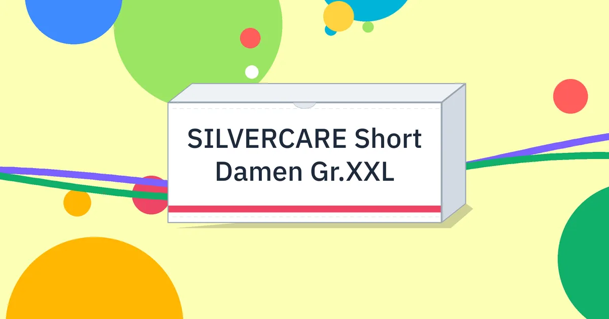 Symbolbild: Packung mit der Aufschrift SILVERCARE Short Damen Gr.XXL (PZN 09270899) – Verfügbarkeit und Bezug in Apotheken in Frankfurt am Main