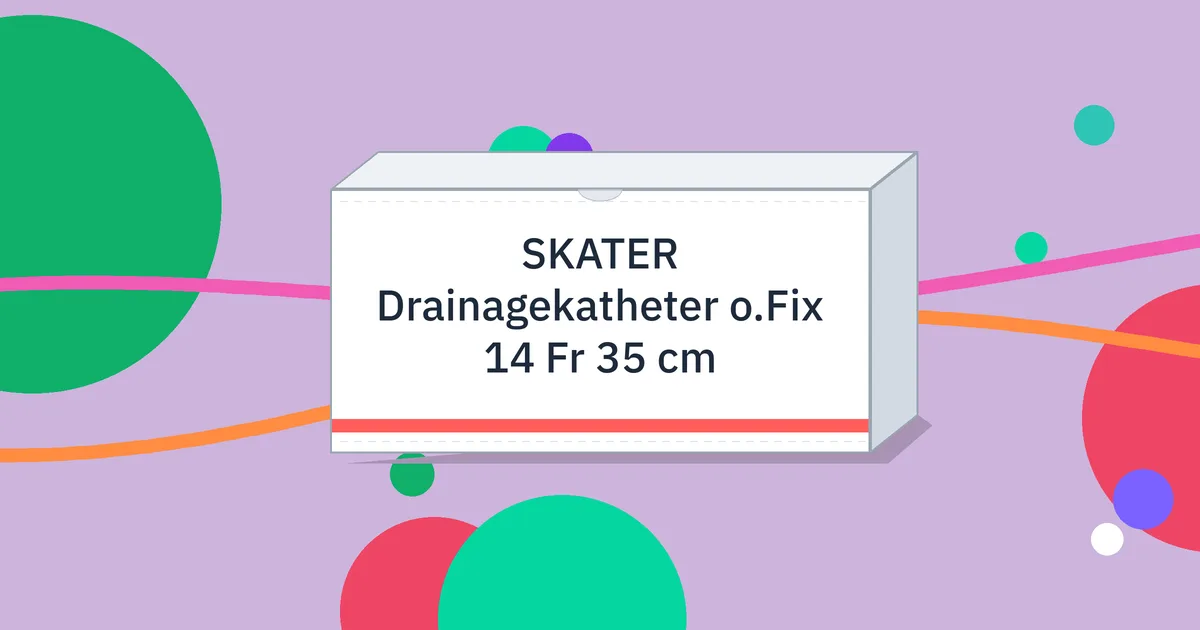 Symbolbild: Packung mit der Aufschrift SKATER Drainagekatheter o.Fix 14 Fr 35 cm (PZN 06769569) – Verfügbarkeit und Bezug in Apotheken in Frankfurt am Main