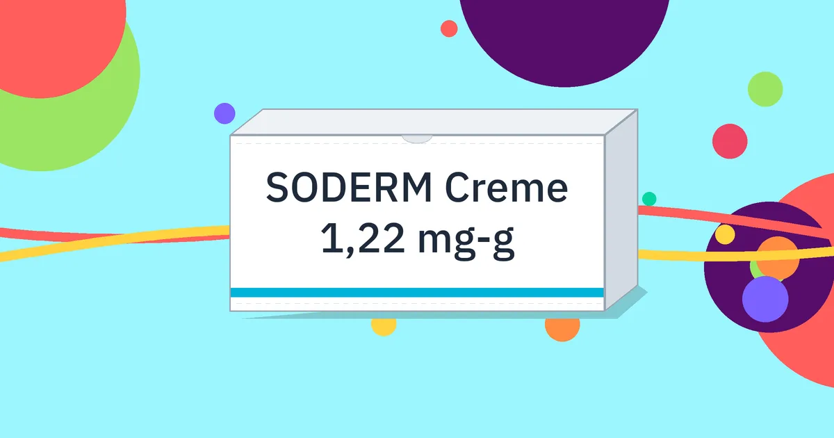 Symbolbild: Packung mit der Aufschrift SODERM Creme 1,22 mg-g (PZN 01292447) – Verfügbarkeit und Bezug in Apotheken in Frankfurt am Main