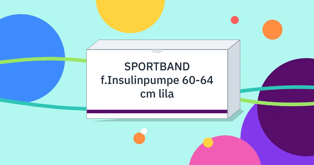 Symbolbild: Packung mit der Aufschrift SPORTBAND f.Insulinpumpe 60-64 cm lila (PZN 11552760) – Verfügbarkeit und Bezug in Apotheken in Frankfurt am Main