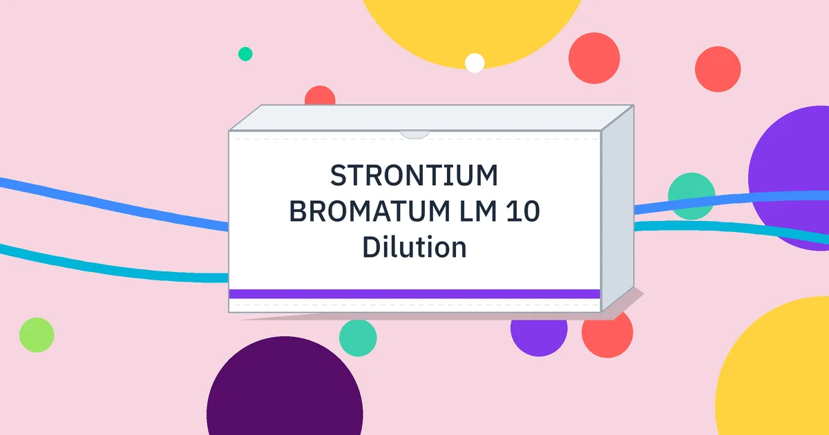 Symbolbild: Packung mit der Aufschrift STRONTIUM BROMATUM LM 10 Dilution (PZN 13202716) – Verfügbarkeit und Bezug in Apotheken in Frankfurt am Main