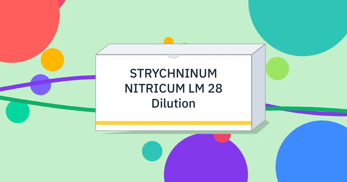 Symbolbild: Packung mit der Aufschrift STRYCHNINUM NITRICUM LM 28 Dilution (PZN 13206921) – Verfügbarkeit und Bezug in Apotheken in Frankfurt am Main