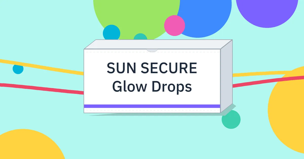 Symbolbild: Packung mit der Aufschrift SUN SECURE Glow Drops (PZN 20788450) – Verfügbarkeit und Bezug in Apotheken in Frankfurt am Main