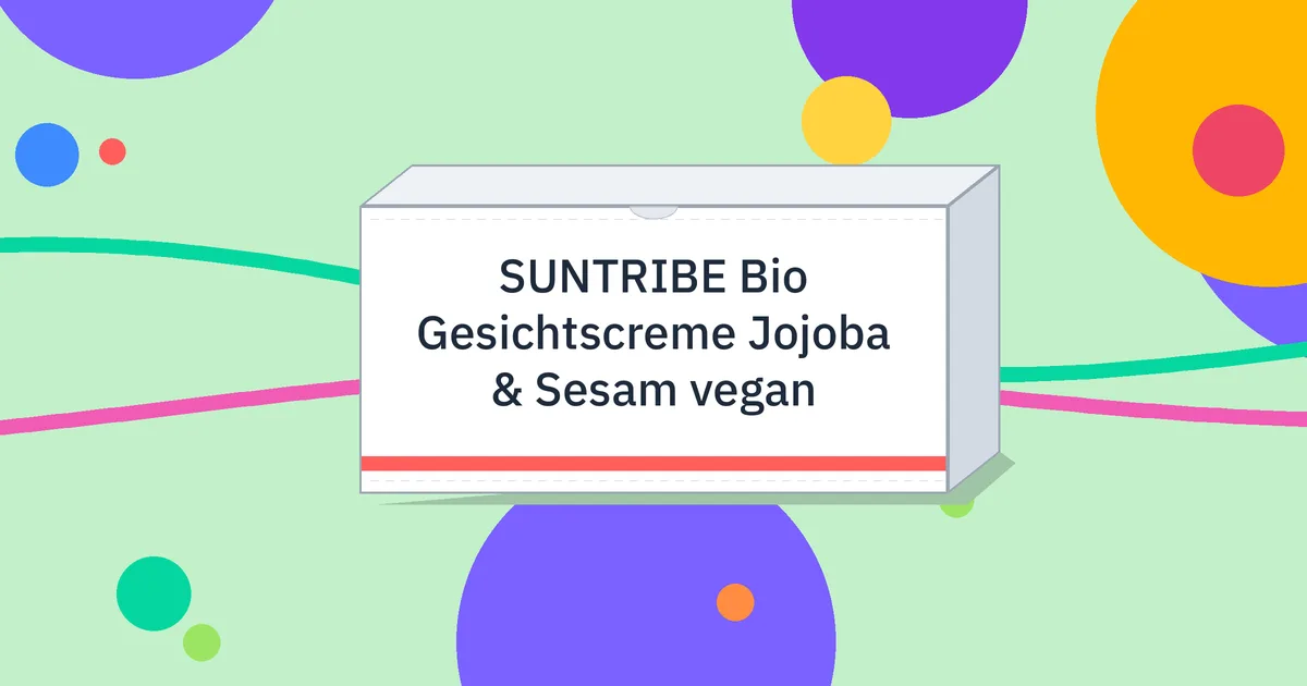 Symbolbild: Packung mit der Aufschrift SUNTRIBE Bio Gesichtscreme Jojoba & Sesam vegan (PZN 15995750) – Verfügbarkeit und Bezug in Apotheken in Frankfurt am Main