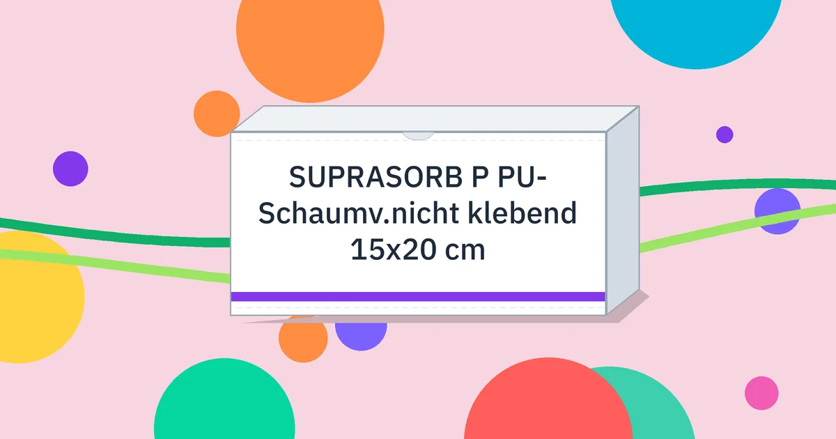 Symbolbild: Packung mit der Aufschrift SUPRASORB P PU-Schaumv.nicht klebend 15x20 cm (PZN 13541269) – Verfügbarkeit und Bezug in Apotheken in Frankfurt am Main