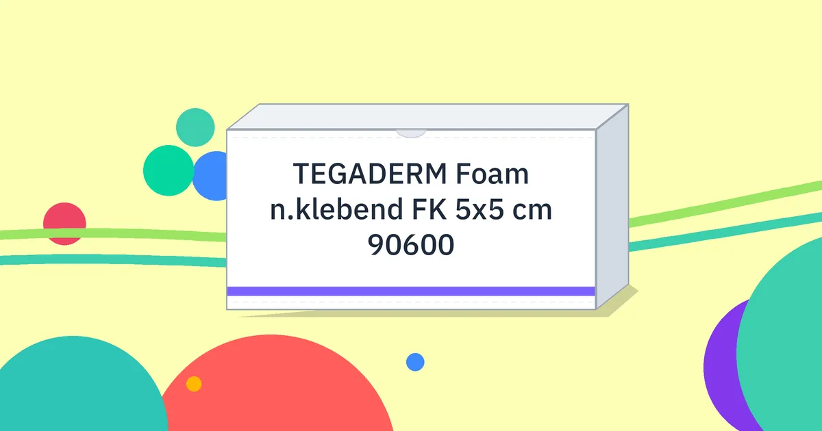 Symbolbild: Packung mit der Aufschrift TEGADERM Foam n.klebend FK 5x5 cm 90600 (PZN 06917113) – Verfügbarkeit und Bezug in Apotheken in Frankfurt am Main