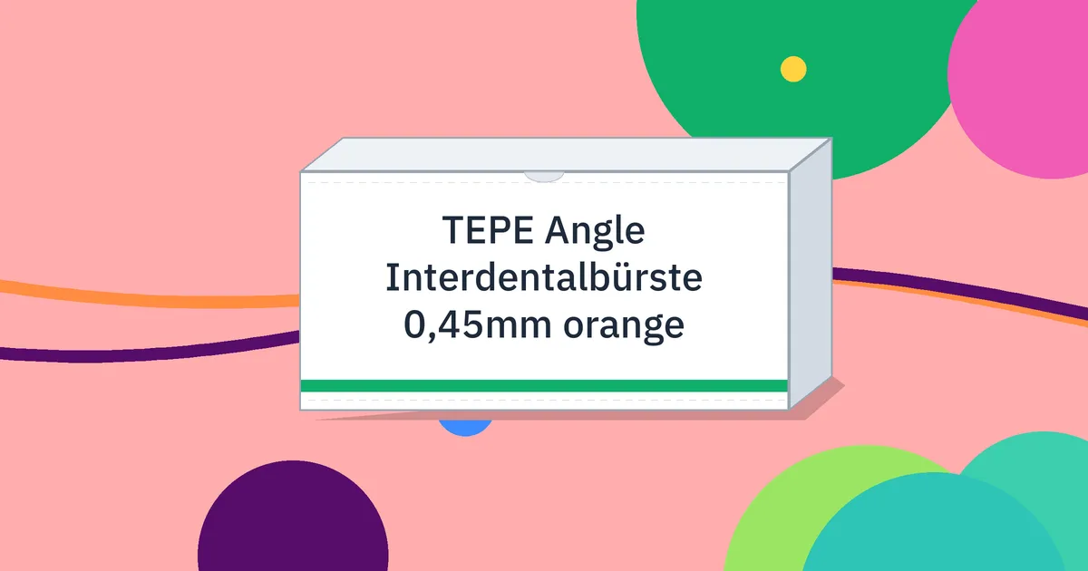 Symbolbild: Packung mit der Aufschrift TEPE Angle Interdentalbürste 0,45mm orange (PZN 07708713) – Verfügbarkeit und Bezug in Apotheken in Frankfurt am Main