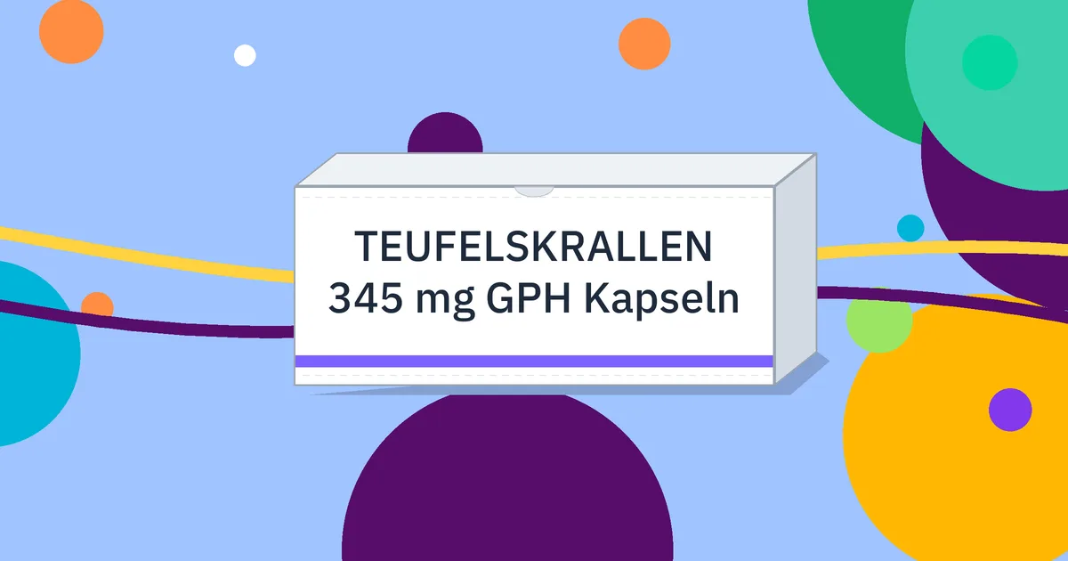 Symbolbild: Packung mit der Aufschrift TEUFELSKRALLEN 345 mg GPH Kapseln (PZN 12539566) – Verfügbarkeit und Bezug in Apotheken in Frankfurt am Main