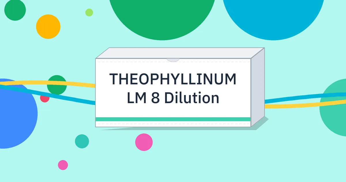 Symbolbild: Packung mit der Aufschrift THEOPHYLLINUM LM 8 Dilution (PZN 13220192) – Verfügbarkeit und Bezug in Apotheken in Frankfurt am Main