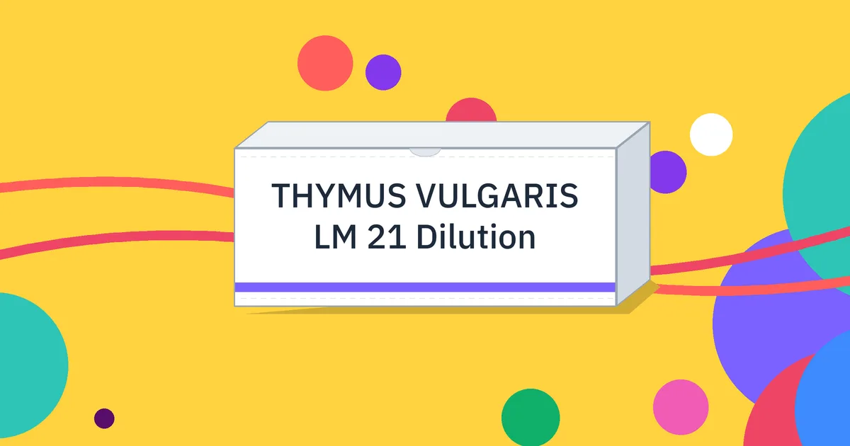Symbolbild: Packung mit der Aufschrift THYMUS VULGARIS LM 21 Dilution (PZN 13223523) – Verfügbarkeit und Bezug in Apotheken in Frankfurt am Main