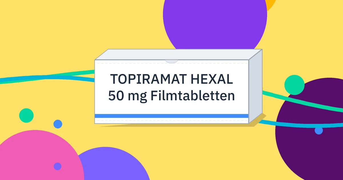 Symbolbild: Packung mit der Aufschrift TOPIRAMAT HEXAL 50 mg Filmtabletten (PZN 02216595) – Verfügbarkeit und Bezug in Apotheken in Frankfurt am Main