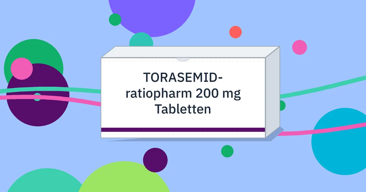 Symbolbild: Packung mit der Aufschrift TORASEMID-ratiopharm 200 mg Tabletten (PZN 09002609) – Verfügbarkeit und Bezug in Apotheken in Frankfurt am Main