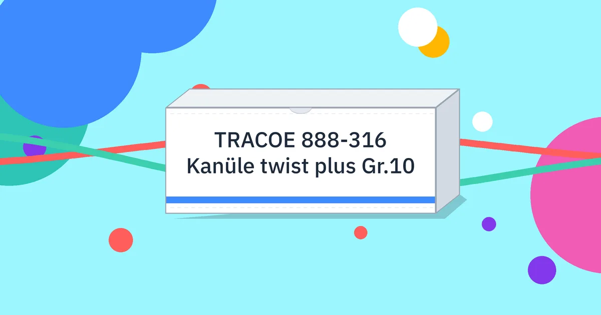 Symbolbild: Packung mit der Aufschrift TRACOE 888-316 Kanüle twist plus Gr.10 (PZN 09944027) – Verfügbarkeit und Bezug in Apotheken in Frankfurt am Main