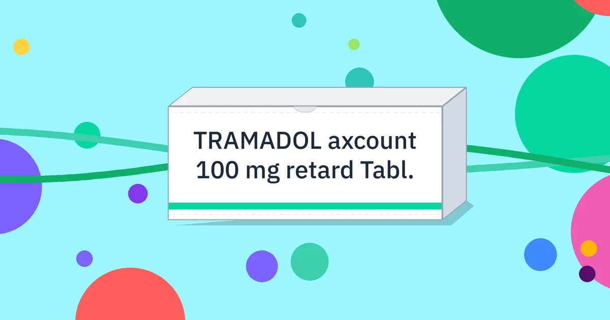 Symbolbild: Packung mit der Aufschrift TRAMADOL axcount 100 mg retard Tabl. (PZN 03727464) – Verfügbarkeit und Bezug in Apotheken in Frankfurt am Main