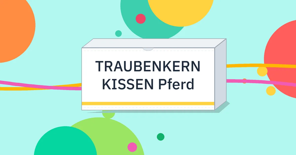 Symbolbild: Packung mit der Aufschrift TRAUBENKERN KISSEN Pferd (PZN 16511582) – Verfügbarkeit und Bezug in Apotheken in Frankfurt am Main