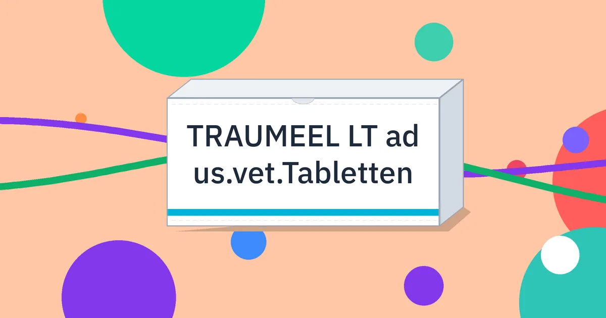 Symbolbild: Packung mit der Aufschrift TRAUMEEL LT ad us.vet.Tabletten (PZN 15300311) – Verfügbarkeit und Bezug in Apotheken in Frankfurt am Main