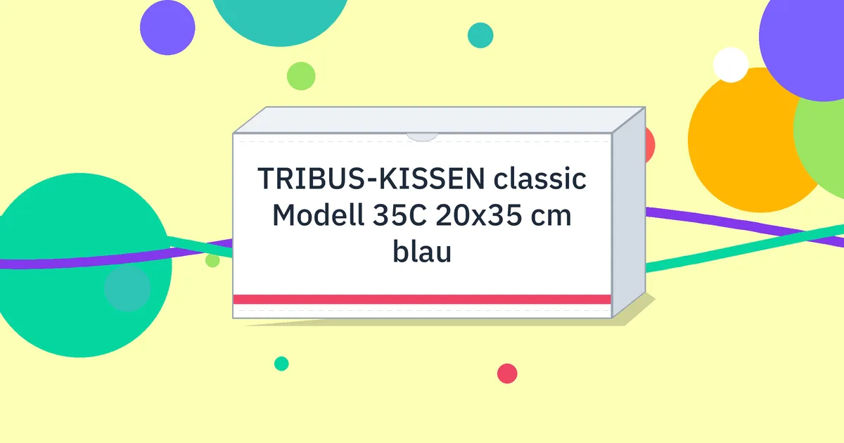 Symbolbild: Packung mit der Aufschrift TRIBUS-KISSEN classic Modell 35C 20x35 cm blau (PZN 16568406) – Verfügbarkeit und Bezug in Apotheken in Frankfurt am Main