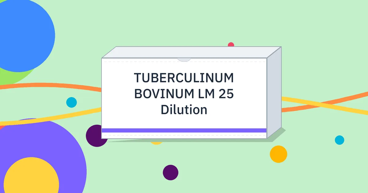 Symbolbild: Packung mit der Aufschrift TUBERCULINUM BOVINUM LM 25 Dilution (PZN 13254050) – Verfügbarkeit und Bezug in Apotheken in Frankfurt am Main