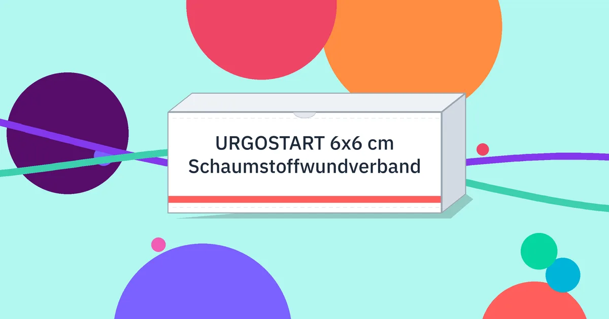 Symbolbild: Packung mit der Aufschrift URGOSTART 6x6 cm Schaumstoffwundverband (PZN 17311980) – Verfügbarkeit und Bezug in Apotheken in Frankfurt am Main