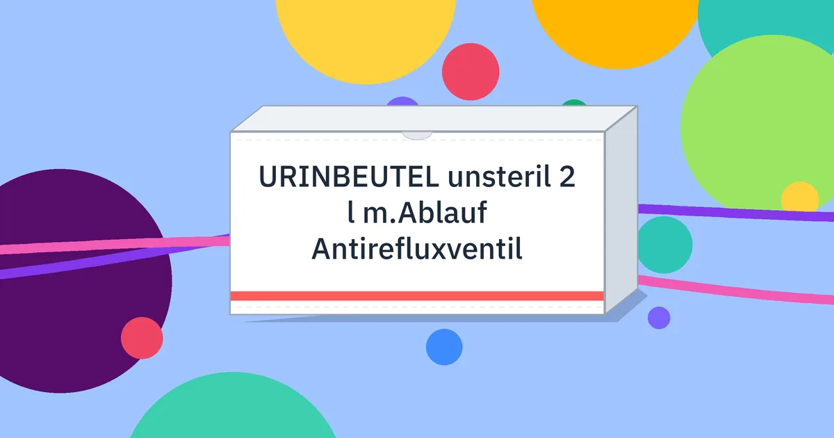 Symbolbild: Packung mit der Aufschrift URINBEUTEL unsteril 2 l m.Ablauf Antirefluxventil (PZN 11144883) – Verfügbarkeit und Bezug in Apotheken in Frankfurt am Main