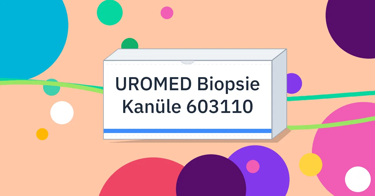 Symbolbild: Packung mit der Aufschrift UROMED Biopsie Kanüle 603110 (PZN 10397926) – Verfügbarkeit und Bezug in Apotheken in Frankfurt am Main