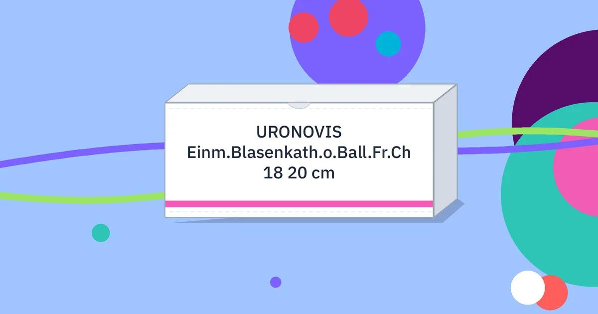 Symbolbild: Packung mit der Aufschrift URONOVIS Einm.Blasenkath.o.Ball.Fr.Ch 18 20 cm (PZN 03760912) – Verfügbarkeit und Bezug in Apotheken in Frankfurt am Main