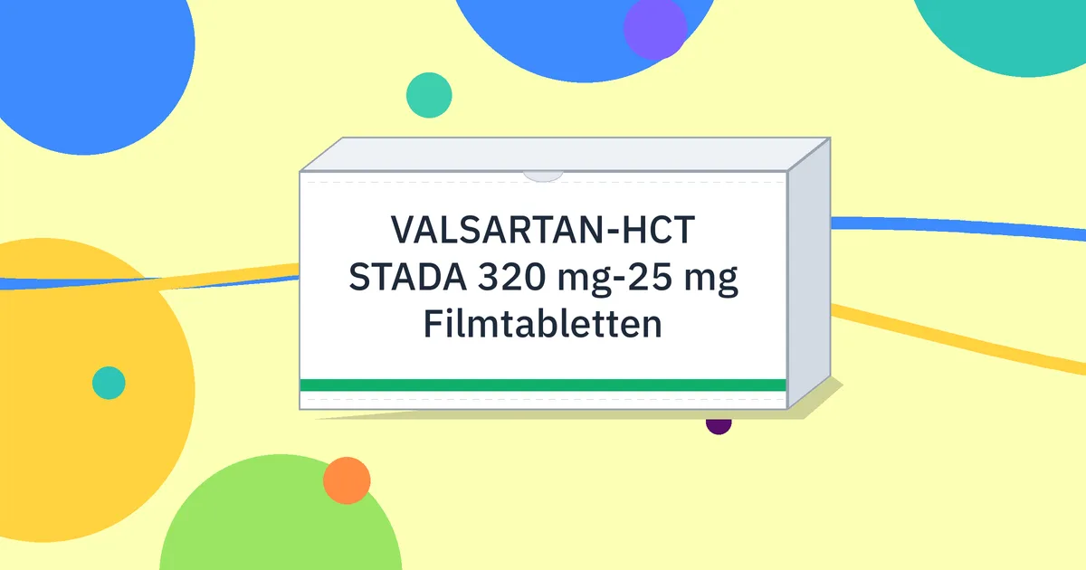 Symbolbild: Packung mit der Aufschrift VALSARTAN-HCT STADA 320 mg-25 mg Filmtabletten (PZN 07778530) – Verfügbarkeit und Bezug in Apotheken in Frankfurt am Main