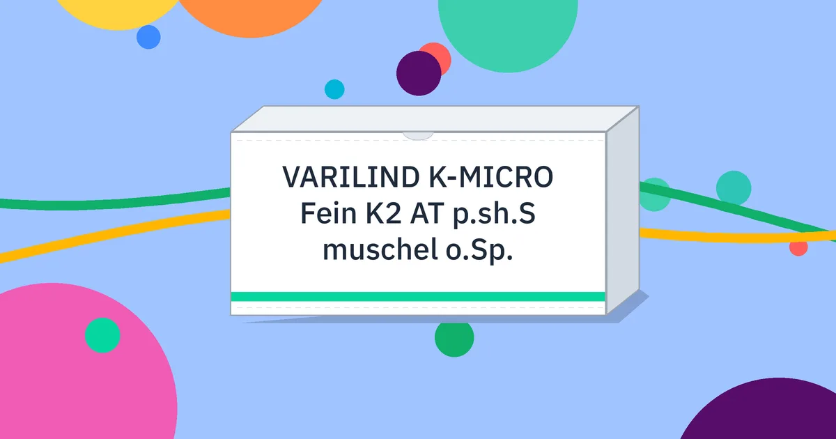 Symbolbild: Packung mit der Aufschrift VARILIND K-MICRO Fein K2 AT p.sh.S muschel o.Sp. (PZN 20554290) – Verfügbarkeit und Bezug in Apotheken in Frankfurt am Main