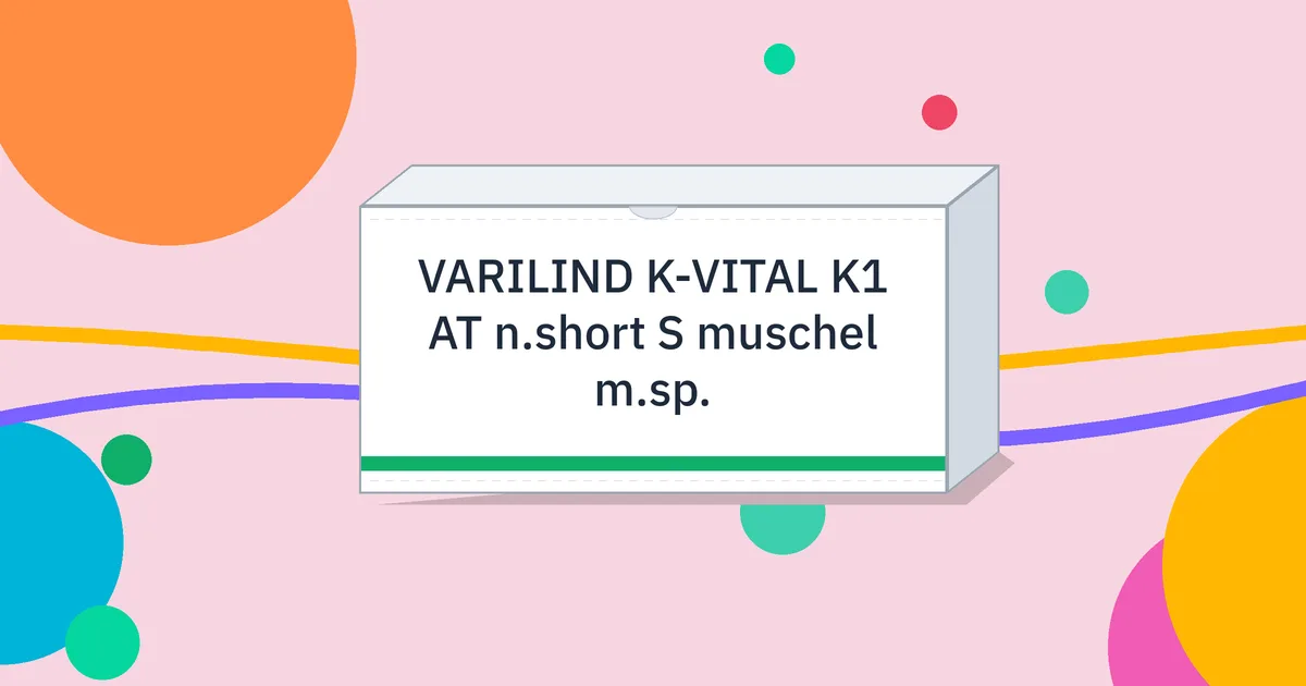 Symbolbild: Packung mit der Aufschrift VARILIND K-VITAL K1 AT n.short S muschel m.sp. (PZN 20560698) – Verfügbarkeit und Bezug in Apotheken in Frankfurt am Main