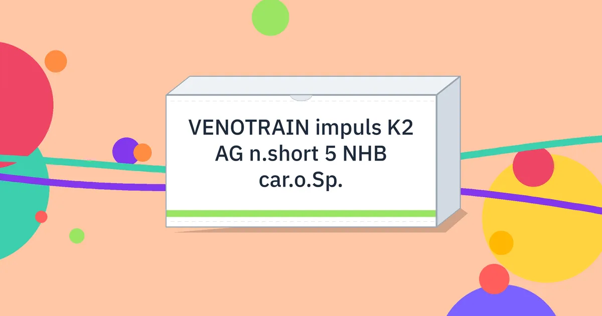 Symbolbild: Packung mit der Aufschrift VENOTRAIN impuls K2 AG n.short 5 NHB car.o.Sp. (PZN 08421534) – Verfügbarkeit und Bezug in Apotheken in Frankfurt am Main