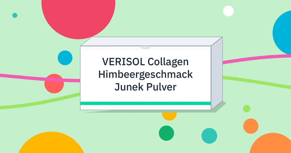 Symbolbild: Packung mit der Aufschrift VERISOL Collagen Himbeergeschmack Junek Pulver (PZN 20777794) – Verfügbarkeit und Bezug in Apotheken in Frankfurt am Main
