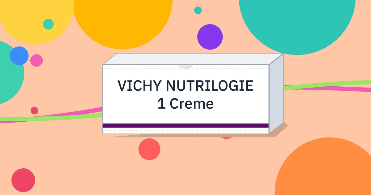 Symbolbild: Packung mit der Aufschrift VICHY NUTRILOGIE 1 Creme (PZN 00837979) – Verfügbarkeit und Bezug in Apotheken in Frankfurt am Main