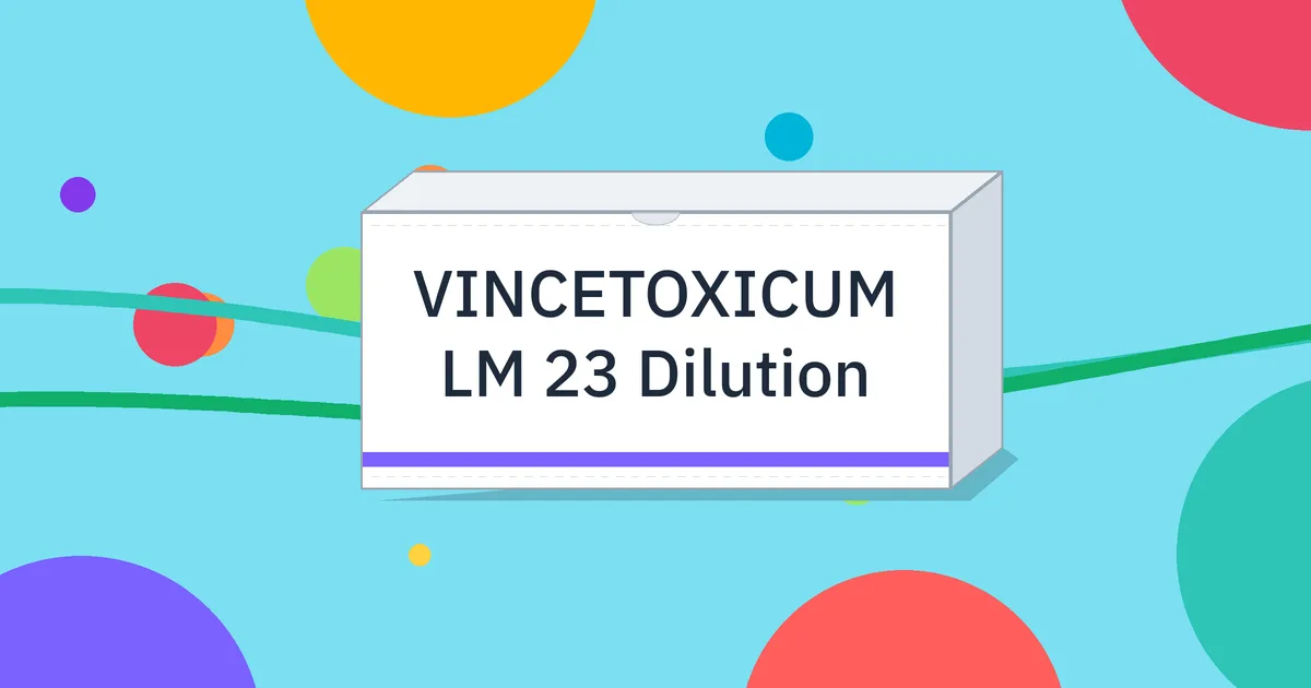 Symbolbild: Packung mit der Aufschrift VINCETOXICUM LM 23 Dilution (PZN 13274727) – Verfügbarkeit und Bezug in Apotheken in Frankfurt am Main