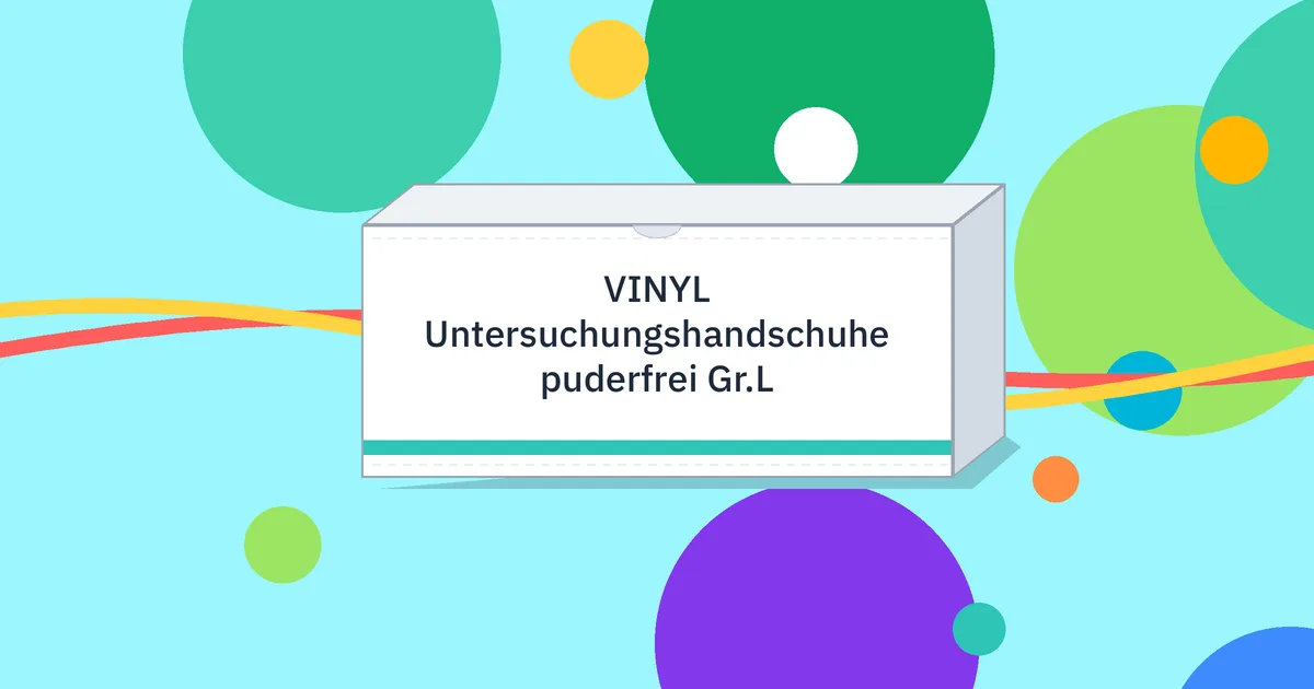Symbolbild: Packung mit der Aufschrift VINYL Untersuchungshandschuhe puderfrei Gr.L (PZN 10076033) – Verfügbarkeit und Bezug in Apotheken in Frankfurt am Main