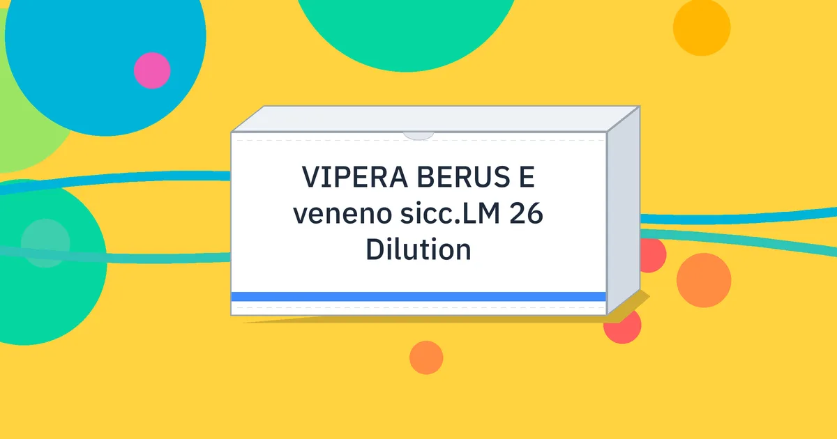 Symbolbild: Packung mit der Aufschrift VIPERA BERUS E veneno sicc.LM 26 Dilution (PZN 13277335) – Verfügbarkeit und Bezug in Apotheken in Frankfurt am Main