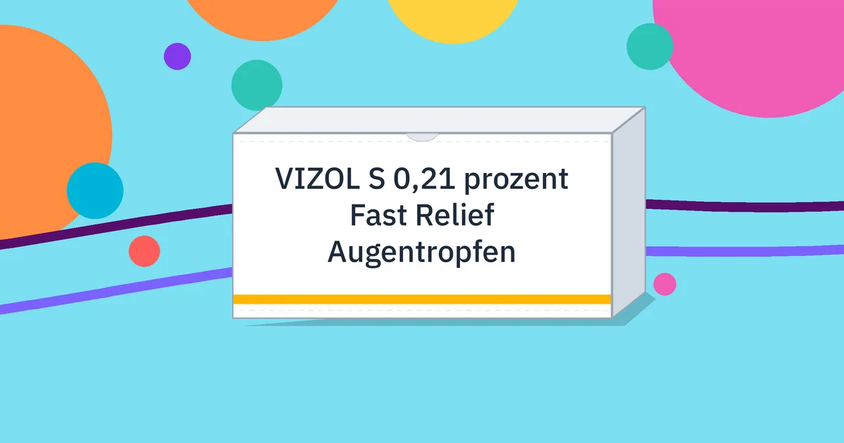 Symbolbild: Packung mit der Aufschrift VIZOL S 0,21 prozent Fast Relief Augentropfen (PZN 19169612) – Verfügbarkeit und Bezug in Apotheken in Frankfurt am Main