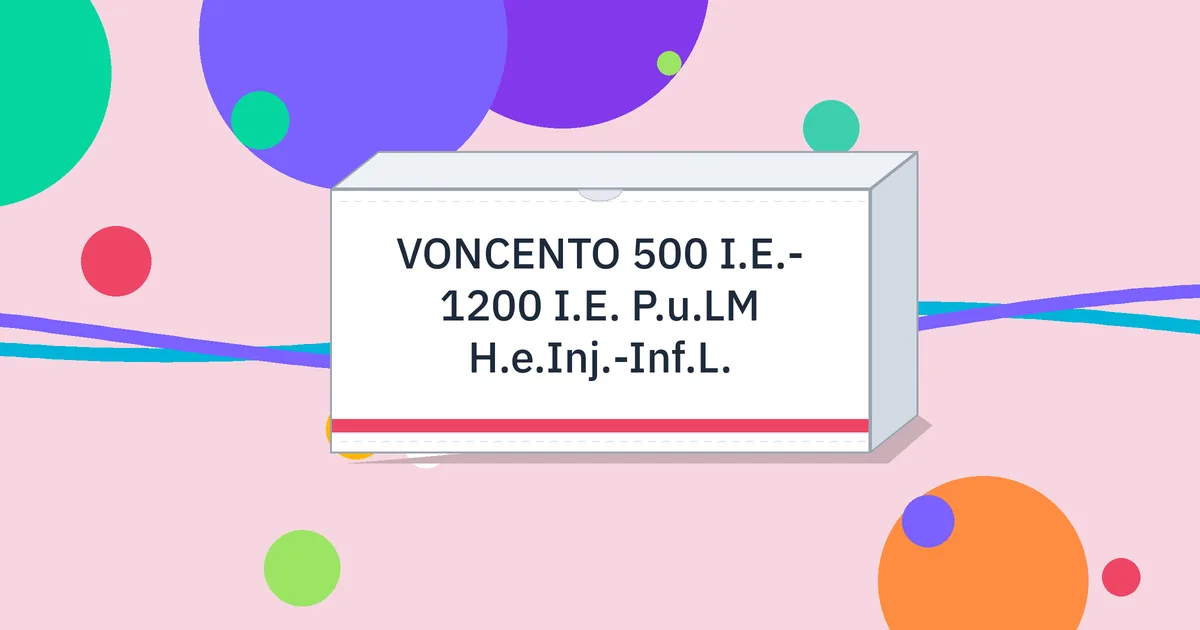 Symbolbild: Packung mit der Aufschrift VONCENTO 500 I.E.-1200 I.E. P.u.LM H.e.Inj.-Inf.L. (PZN 10050298) – Verfügbarkeit und Bezug in Apotheken in Frankfurt am Main