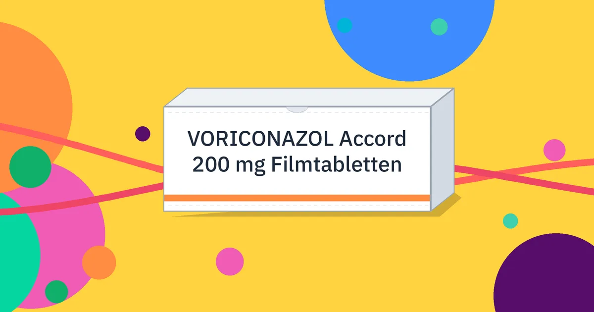 Symbolbild: Packung mit der Aufschrift VORICONAZOL Accord 200 mg Filmtabletten (PZN 18759004) – Verfügbarkeit und Bezug in Apotheken in Frankfurt am Main